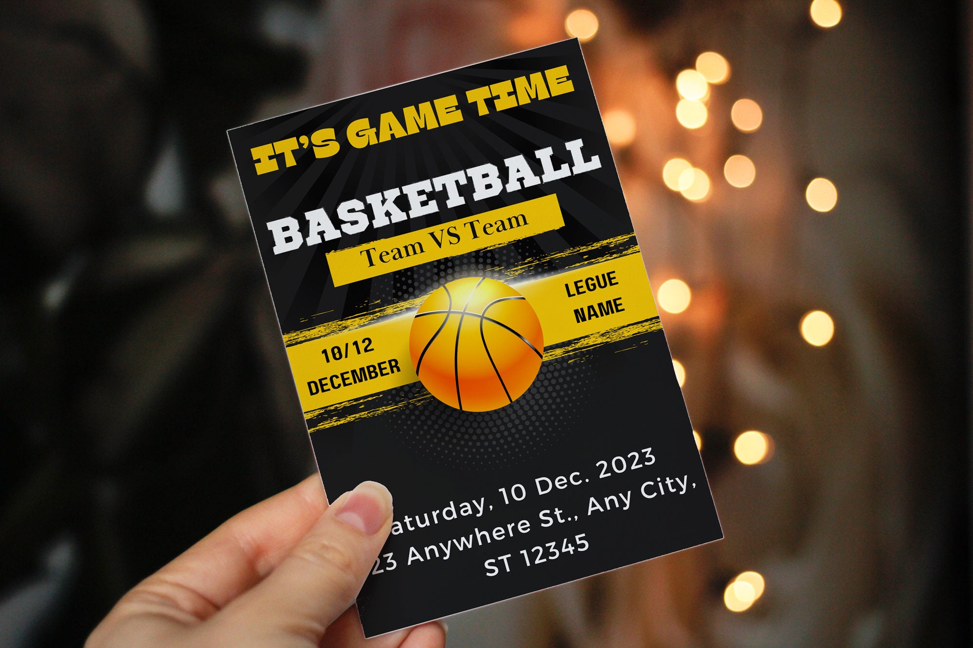 NBA Invitation, Editable NBA Invitation, NBA Invitation Canva, Football ...