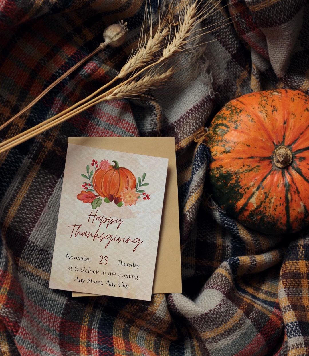 Editable Thanksgiving Invitation, Thanksgiving Canva Template ...