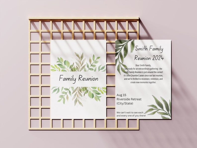 Family Reunion Invitation Template, Family Reunion Party Invitation ...