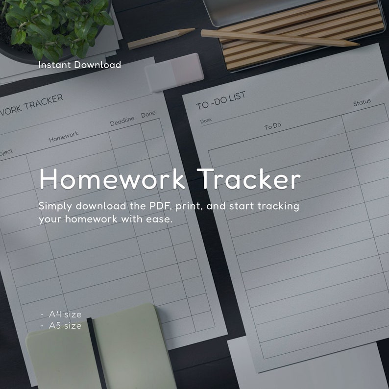 Printable Homework Tracker | Simple Assignment Log | Daily & Weekly ...