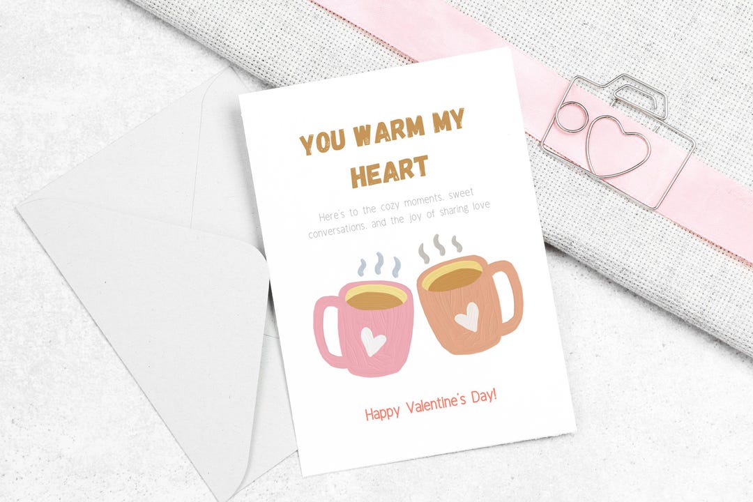 Editable Valentines Day Card Template Personalized Digital Download 5x7 ...