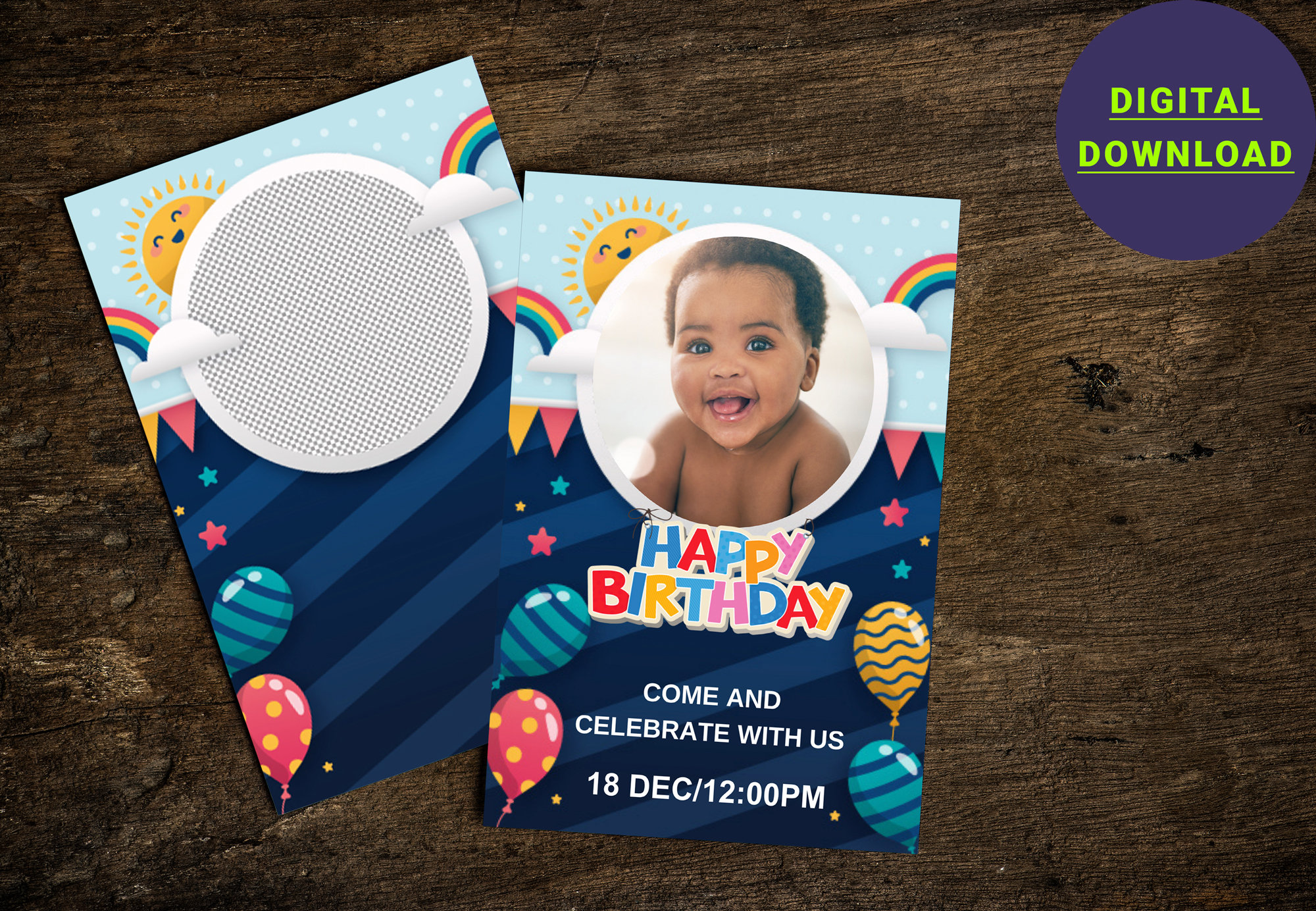 Editable Birthday Invitation Canva, Printable Birthday Invitation ...