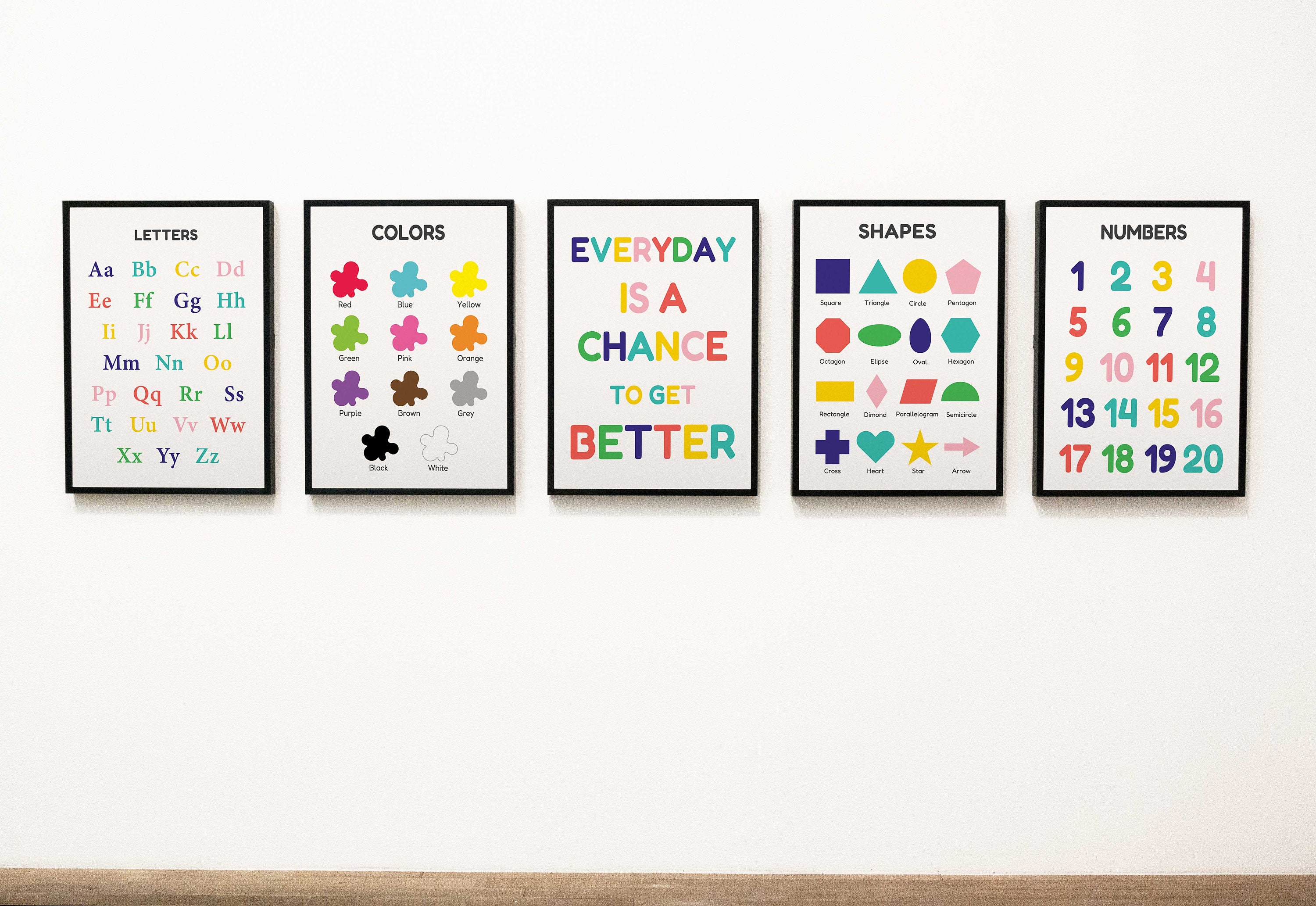 Educational Posters Set for Kids | 5 Printable Learning Wall Art ...
