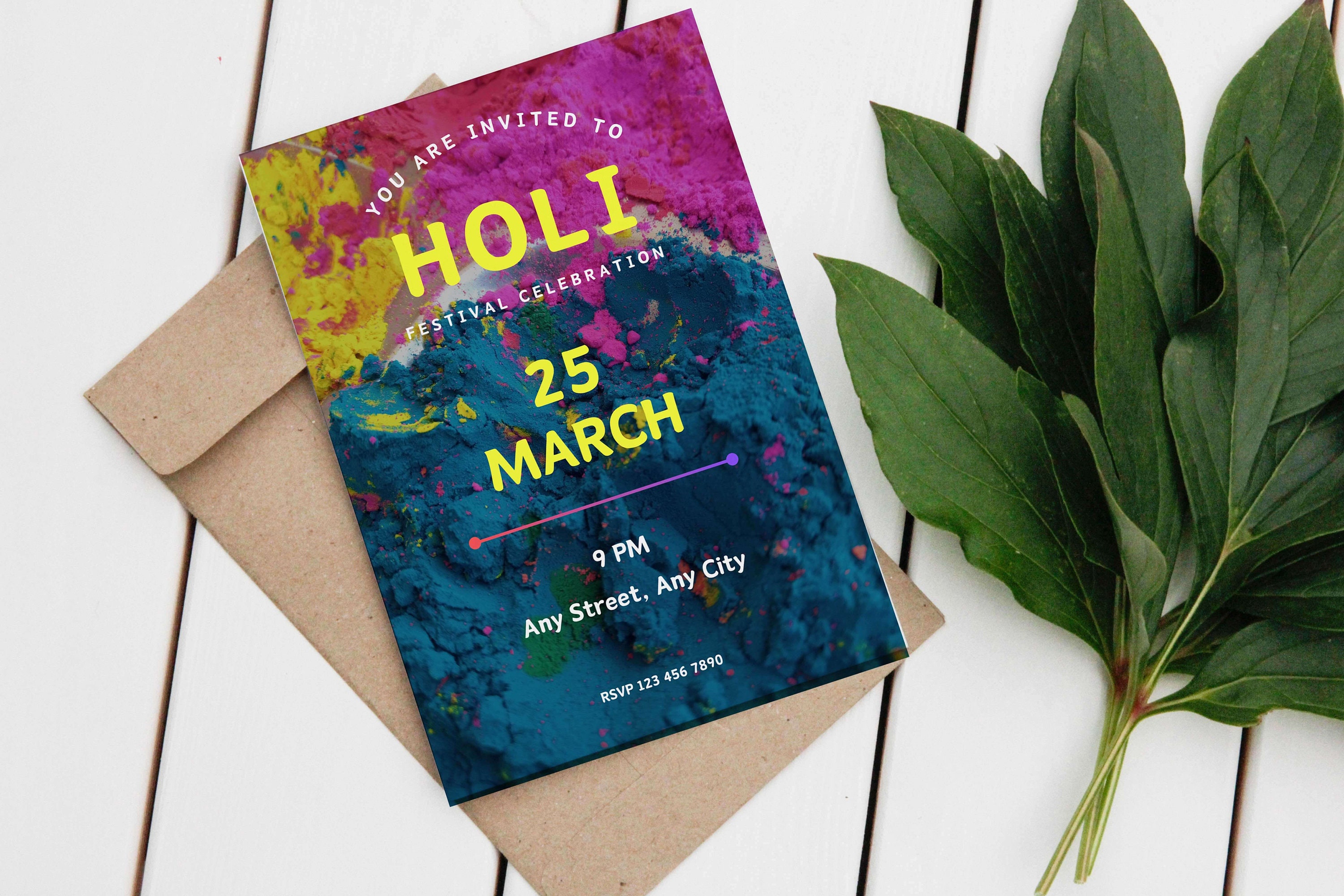 Happy Holi, Holi Invitation Card, Happy Holi Invite, Holi Party Invite ...