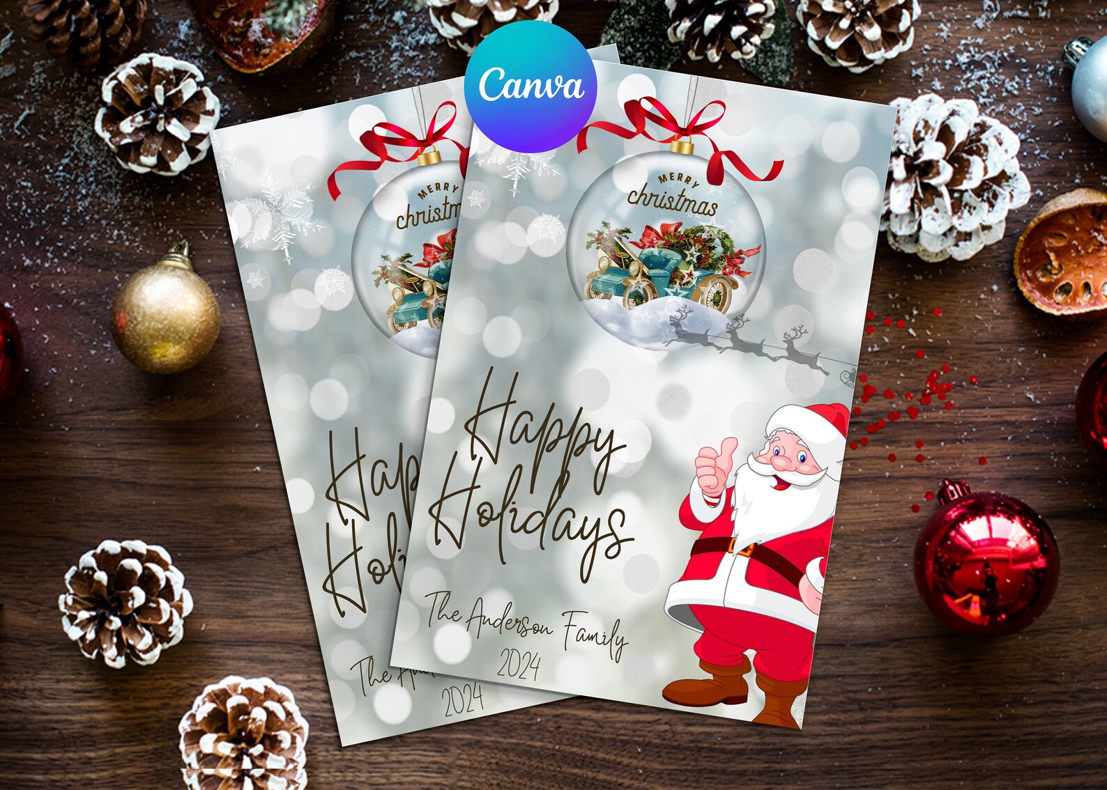 Editable Christmas Card, Printable Christmas Card, Canva Christmas Card ...
