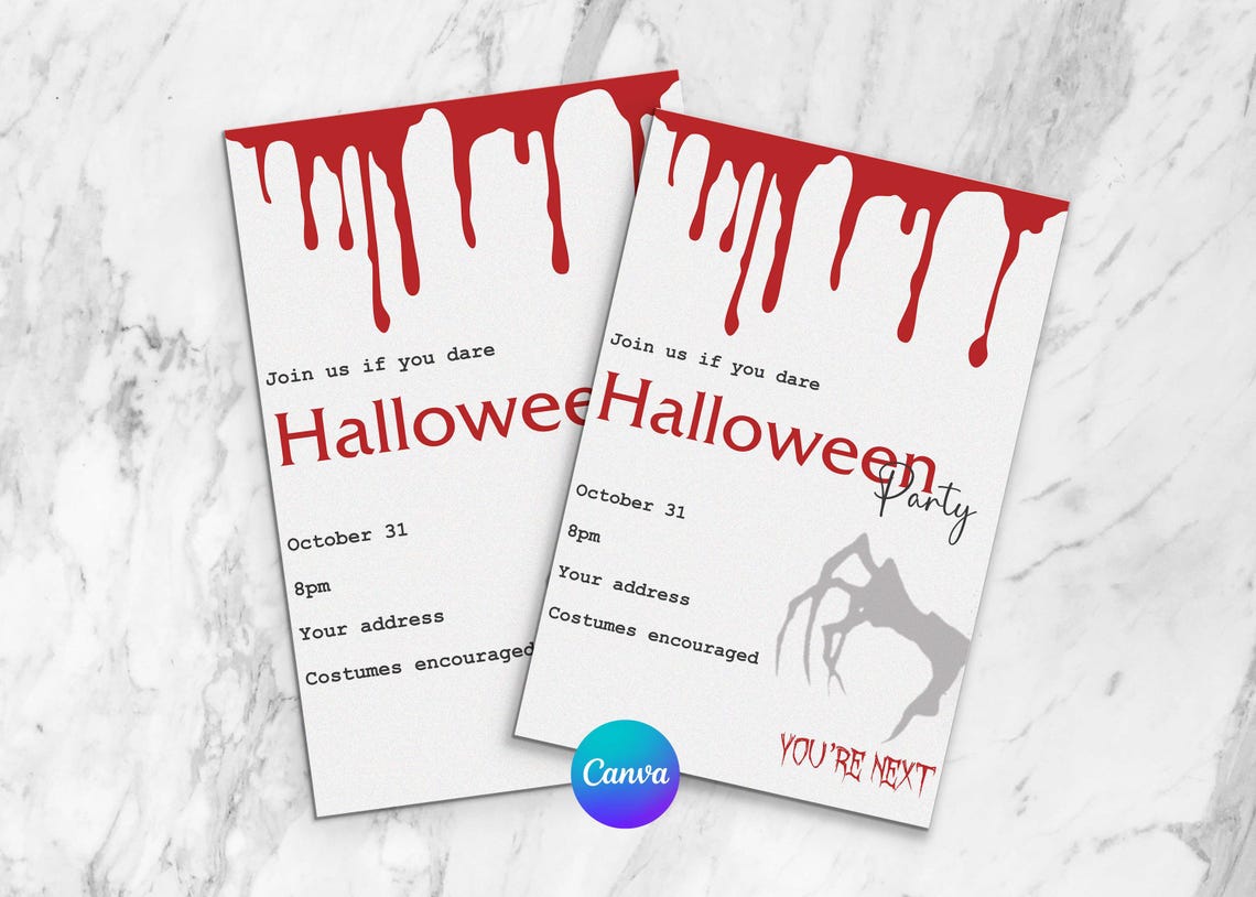 Editable Halloween Invitation Template | Customizable Halloween Party ...