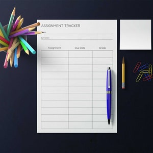 Printable Homework Tracker | Simple Assignment Log | Daily & Weekly ...