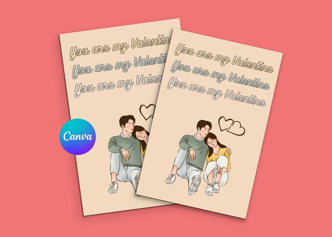 Editable Valentine's Day Card, Printable Valentine's Day Card, Canva ...