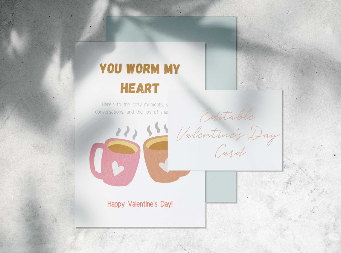 Editable Valentine's Day Card, Printable Valentine's Day Card, Canva ...