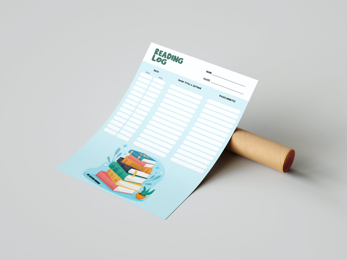 Printable Kids Reading Log Bookmark | Digital Reading Progress Sheet ...