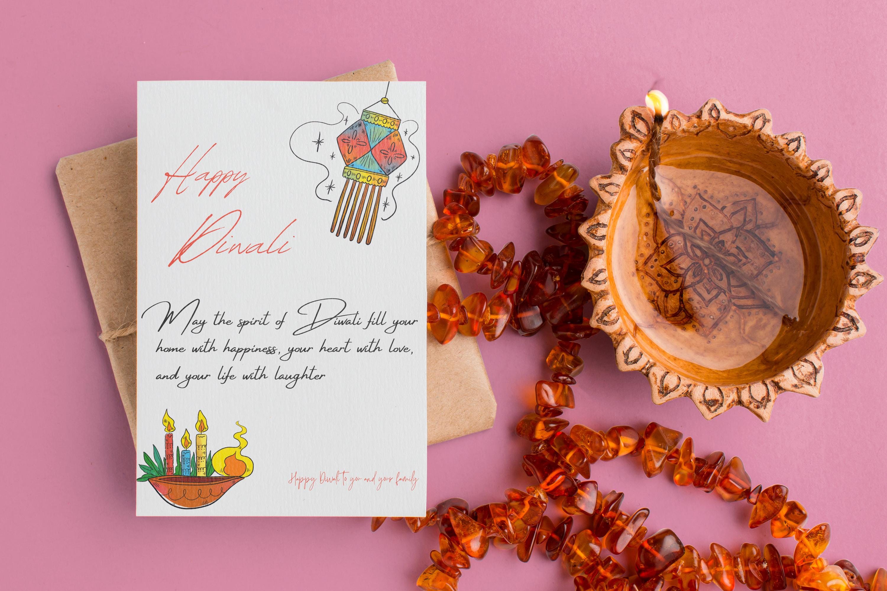 Editable Diwali Greeting Card, Digital & Printable, Diwali Canva ...