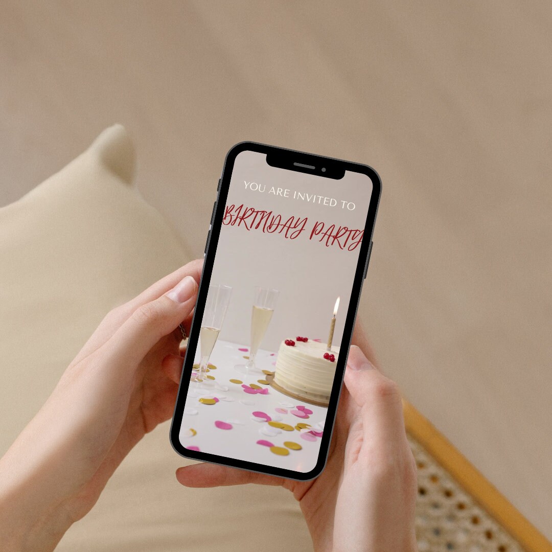 Digital Birthday Party Invitation, Party Invite, Editable Animated ...