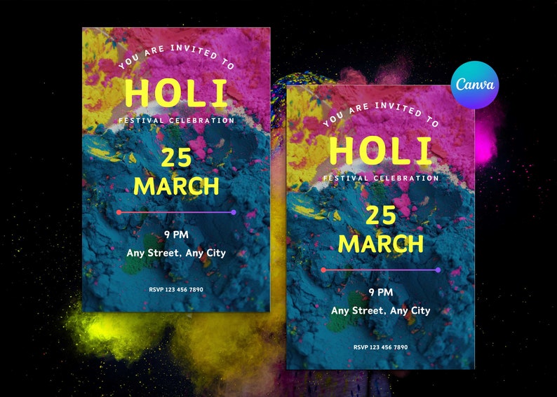 Happy Holi, Holi Invitation Card, Happy Holi Invite, Holi Party Invite ...