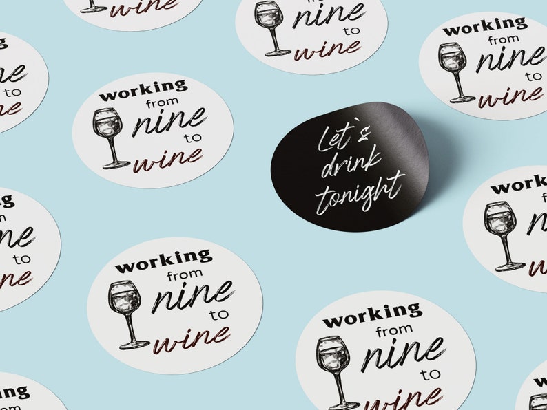 Wine Stickers Digital Pack | Printable Sticky Notes | Wine-themed ...