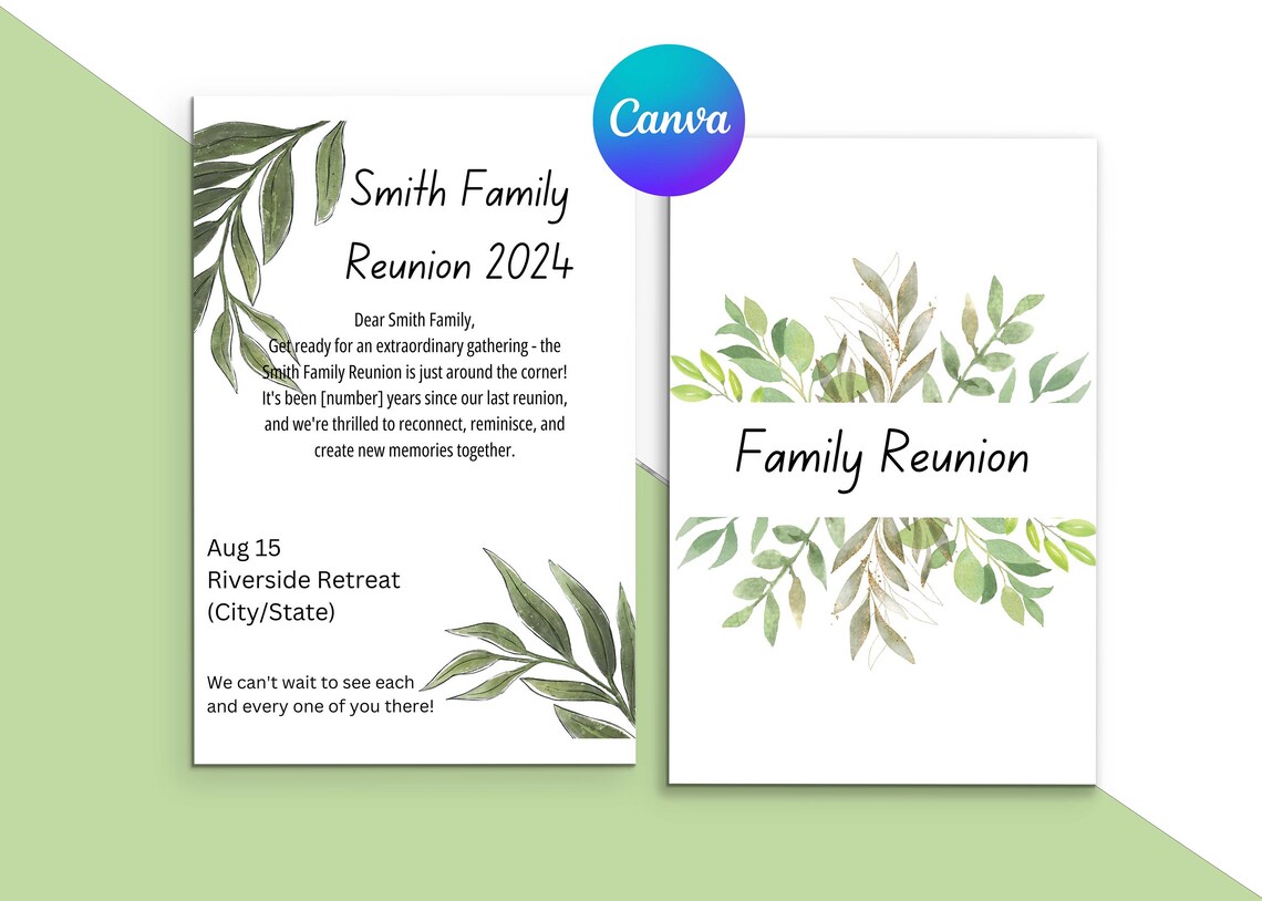 Family Reunion Invitation Template, Family Reunion Party Invitation ...
