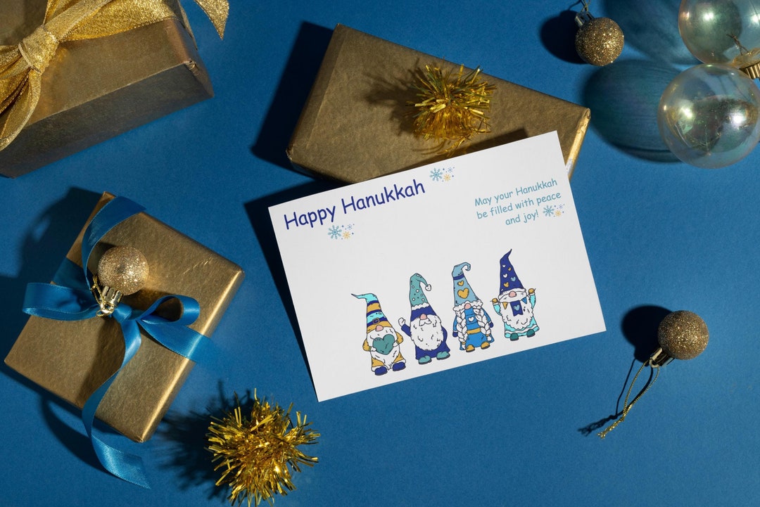 Customizable Card | Printable & Editable Hanukkah Card | Modern ...