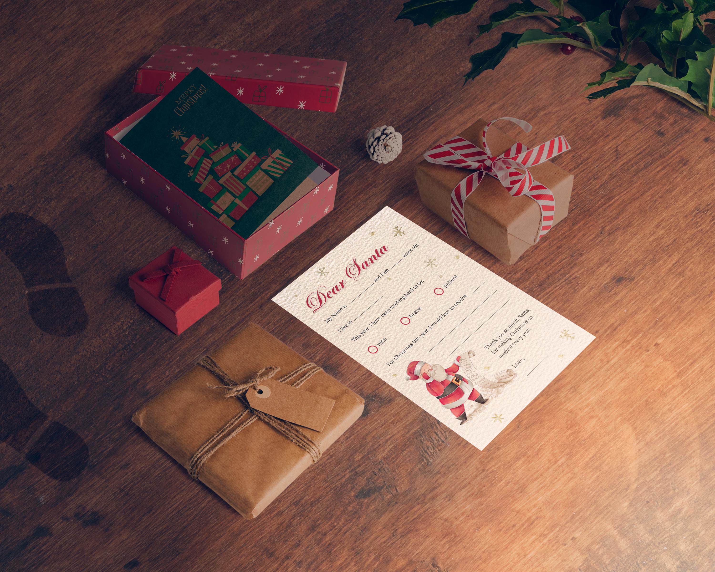 Editable Letter to Santa Printable Kids Christmas Wish List Christmas ...