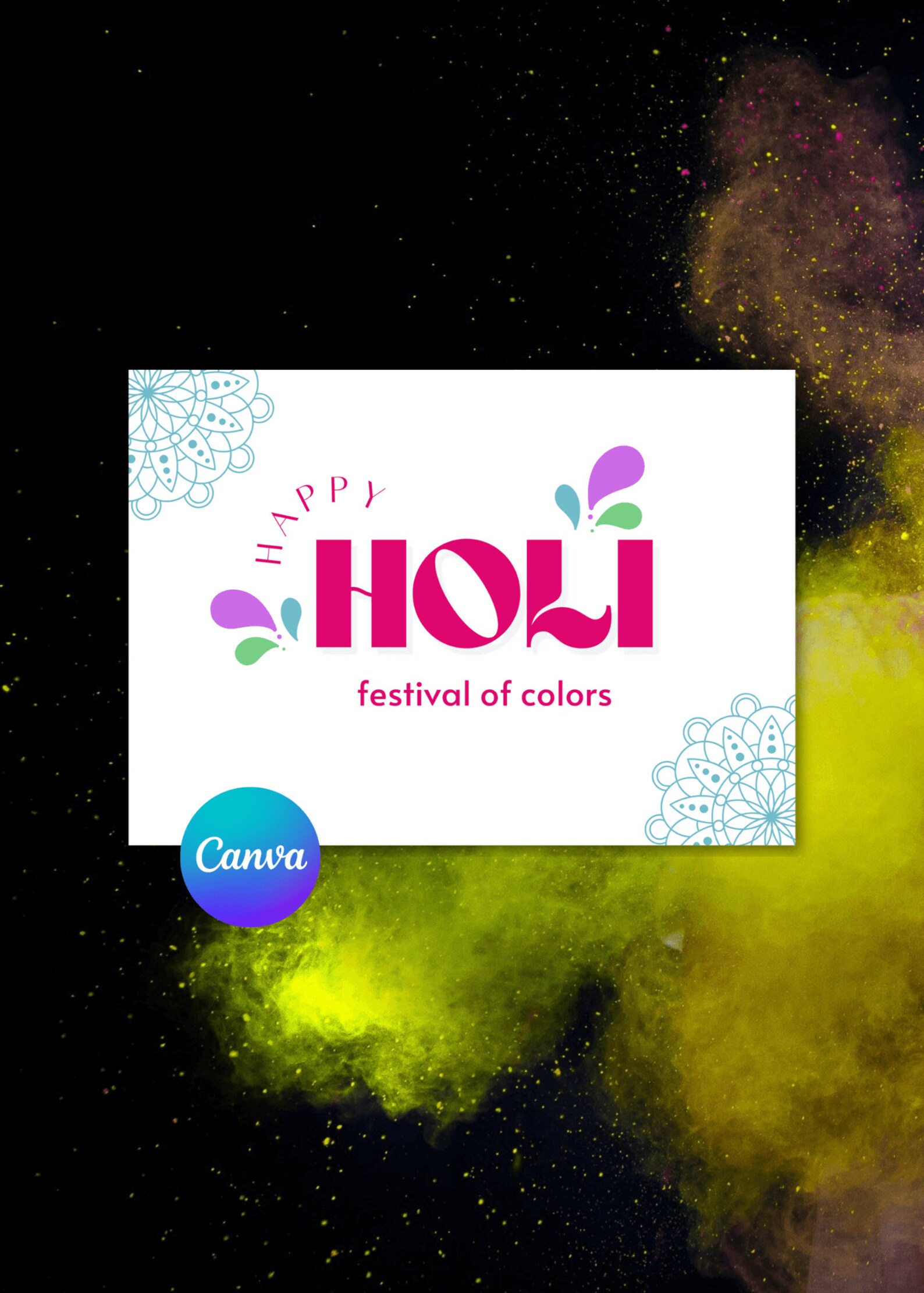 Happy Holi, Holi Invitation Card, Happy Holi Greeting Card, Holi Card ...