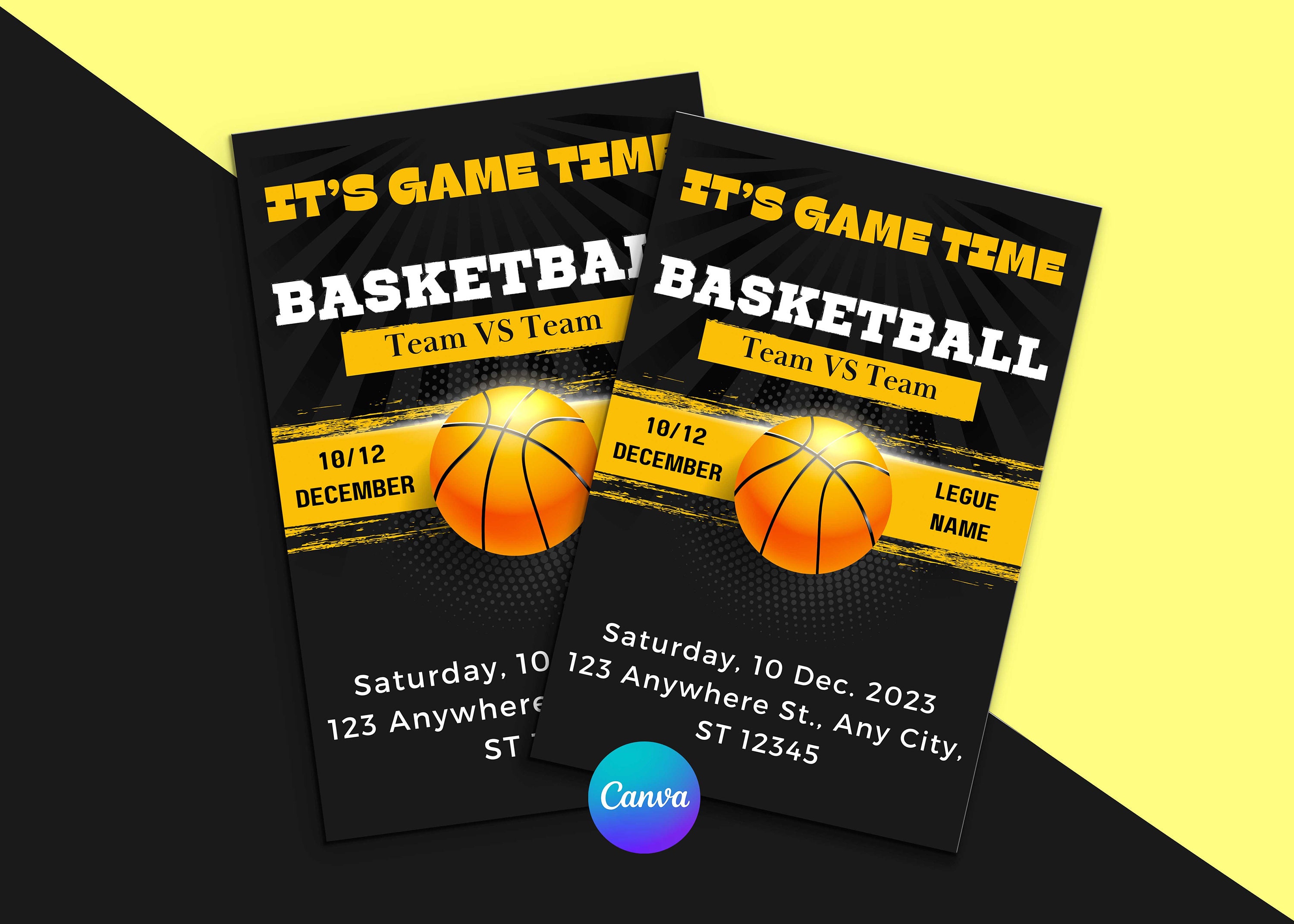 NBA Invitation, Editable NBA Invitation, NBA Invitation Canva, Football ...