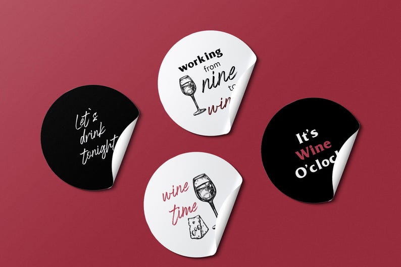 Wine Stickers Digital Pack | Printable Sticky Notes | Wine-themed ...