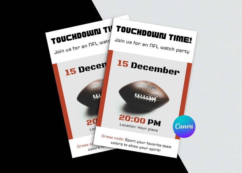 Editable NFL Football Party Invitation | Printable Customizable Game ...