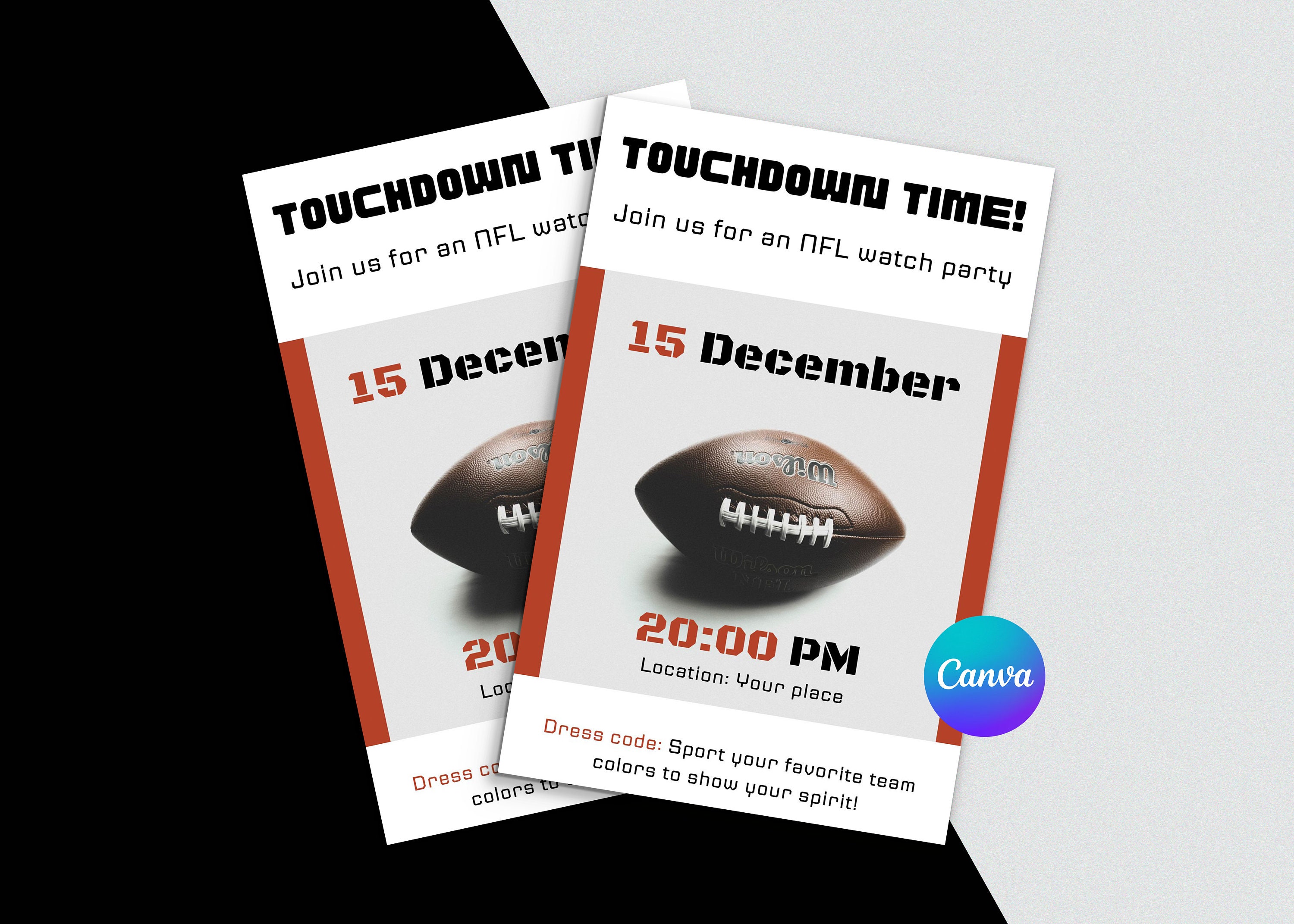 Editable NFL Invitation Printable NFL Invitation NFL - Etsy