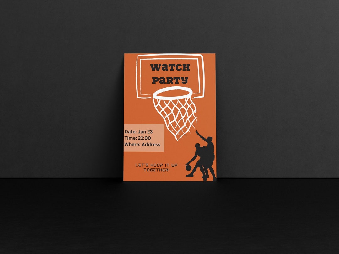 Watch Party Invitation, NBA Invitation, Editable NBA Invitation, NBA ...