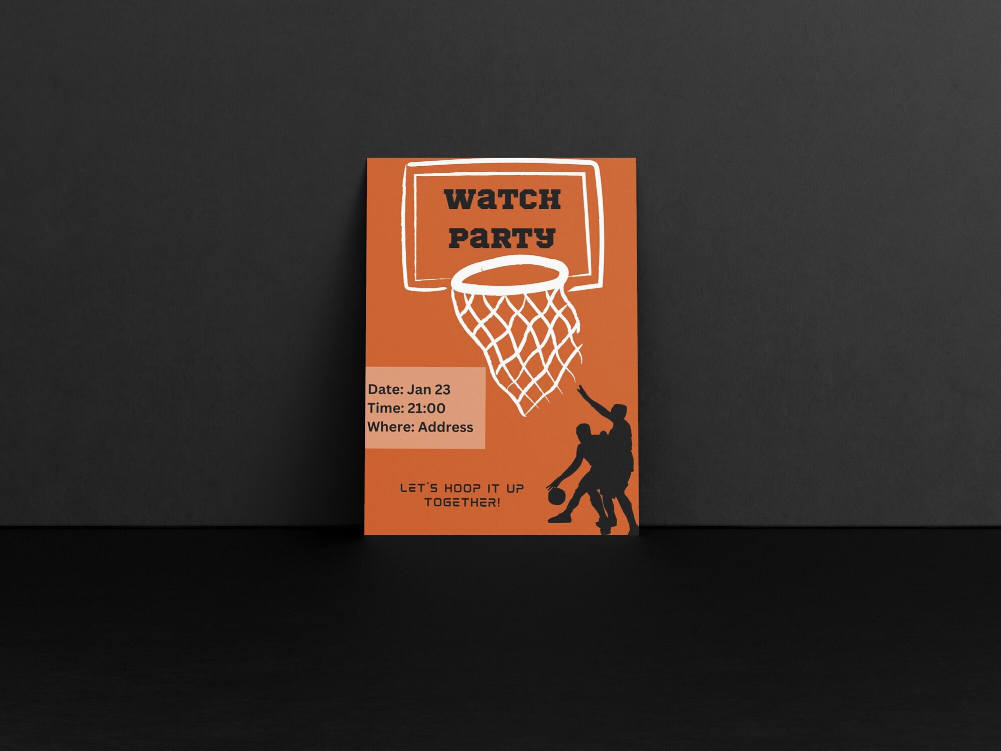 Watch Party Invitation, NBA Invitation, Editable NBA Invitation, NBA ...