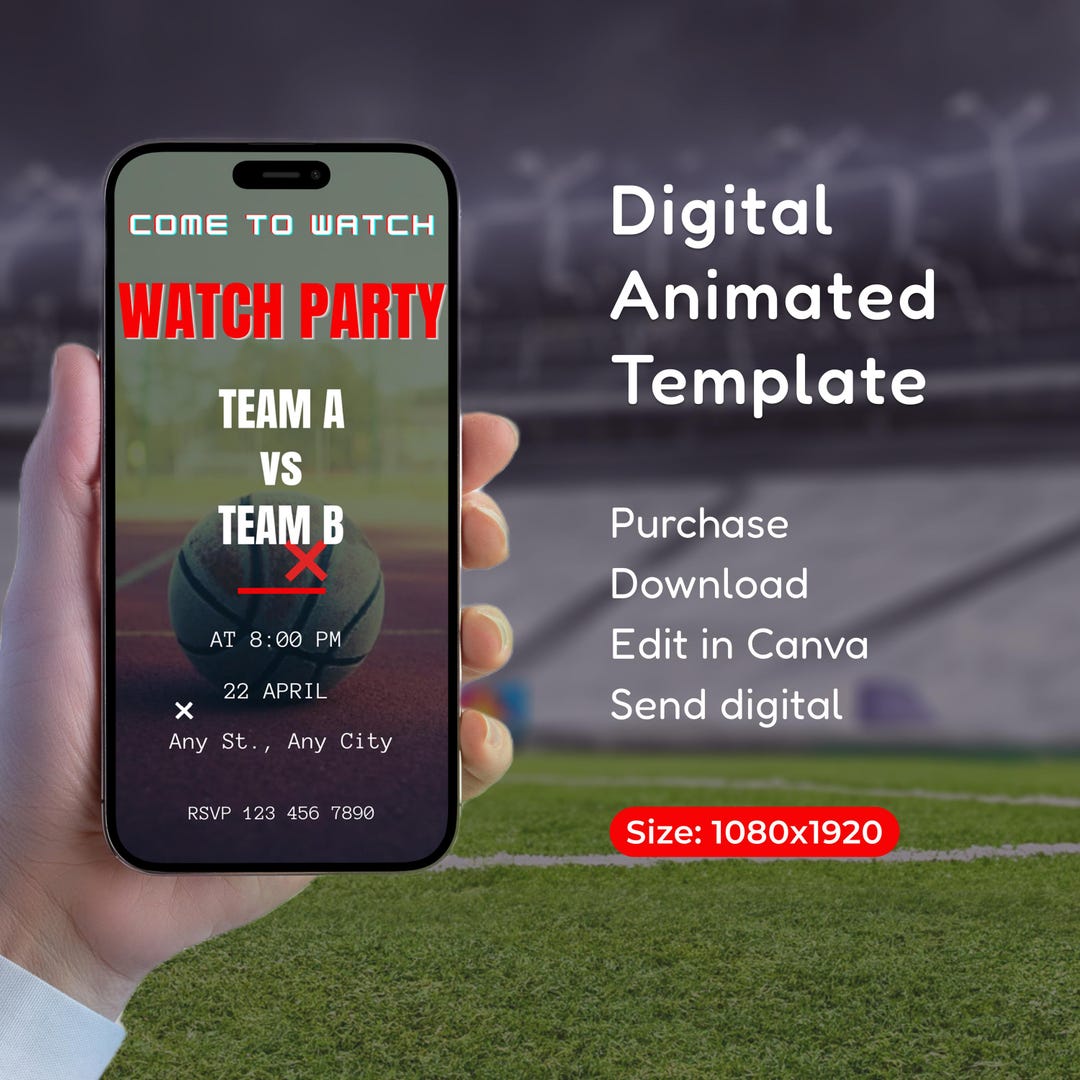 Watch Party Invitation, Party Invitation, Watch Party Animated ...