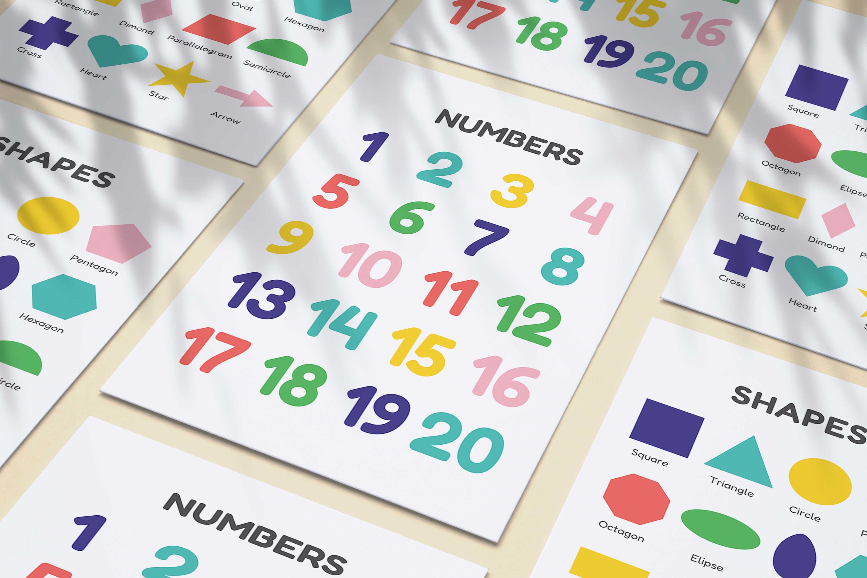 Educational Posters Set for Kids | 5 Printable Learning Wall Art ...