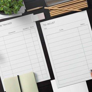 Printable Homework Tracker | Simple Assignment Log | Daily & Weekly ...