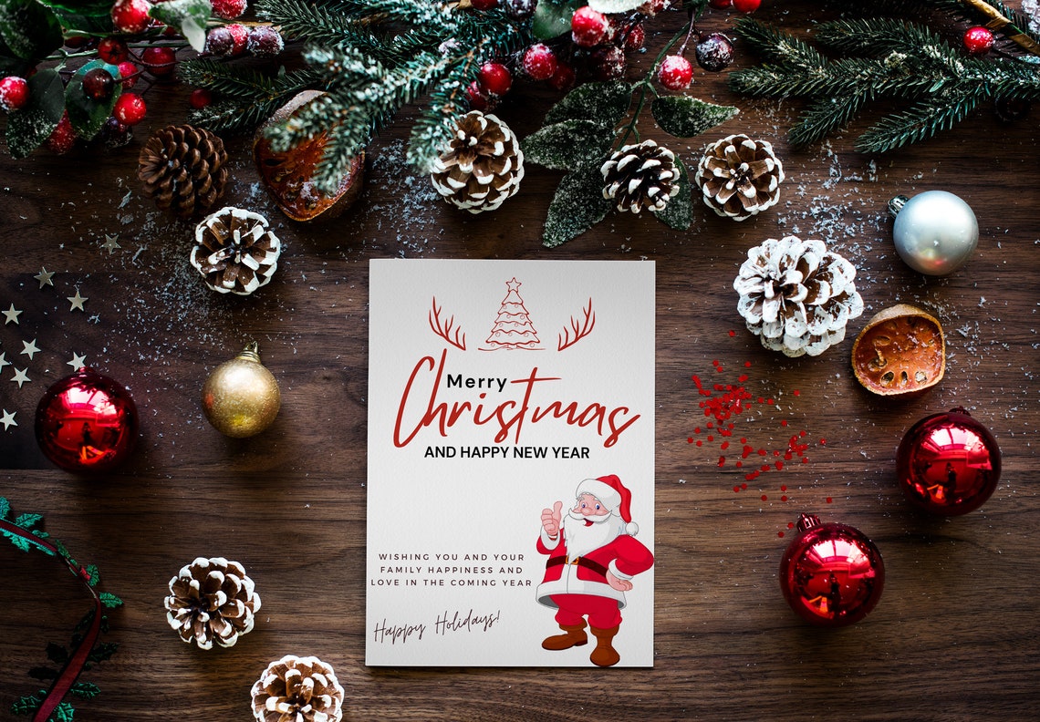 Editable Christmas Card Printable Christmas Card Canva - Etsy