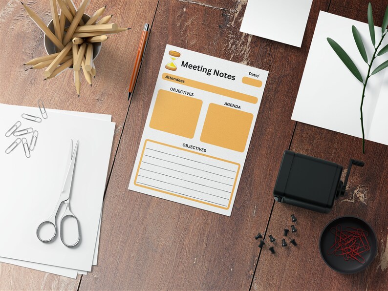 Meeting Minutes Template | Printable Agenda | Meeting Organization ...