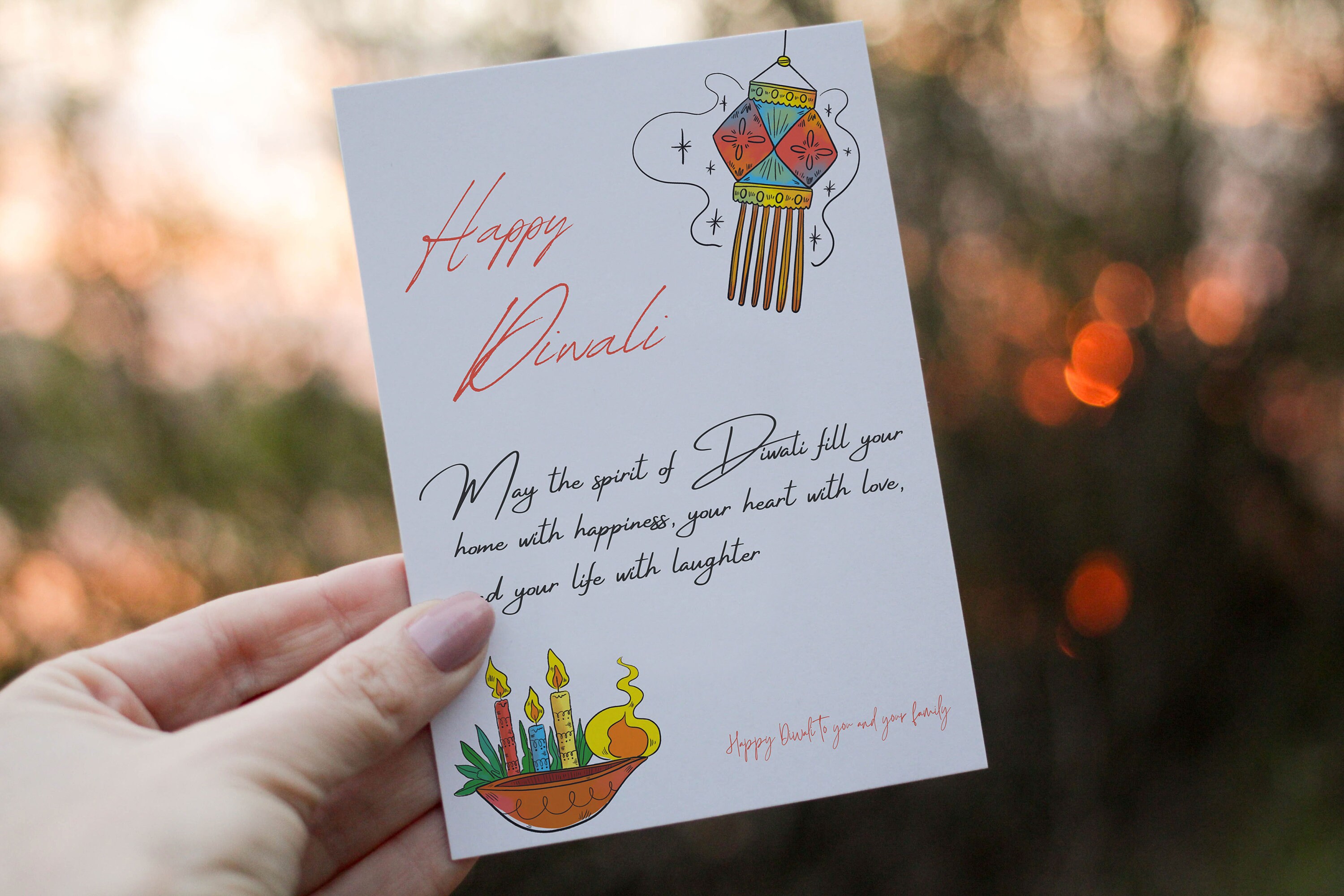 Editable Diwali Greeting Card, Digital & Printable, Diwali Canva ...