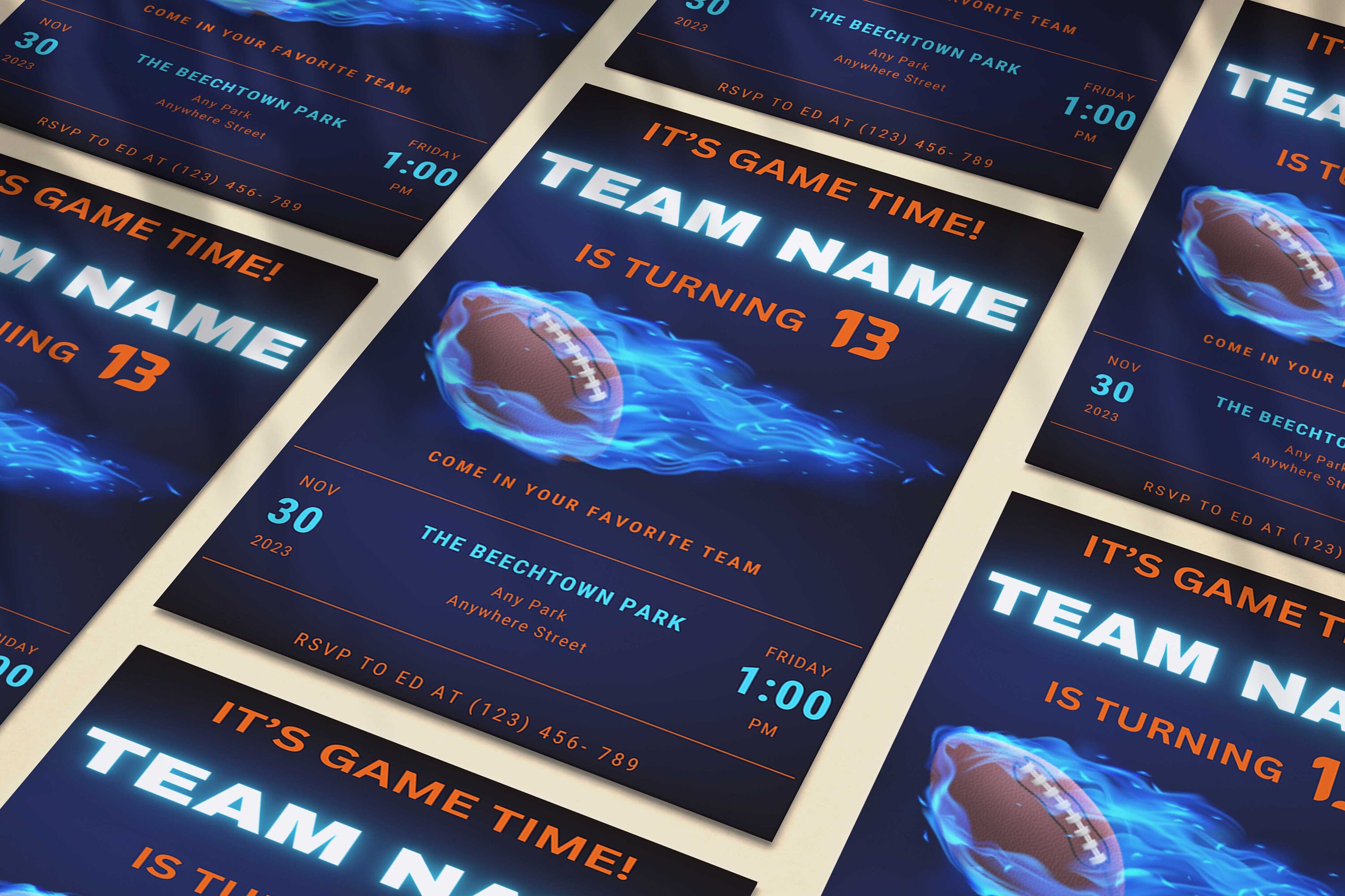 NFL Invitation Editable NFL Invitation NFL Invitation Canva - Etsy