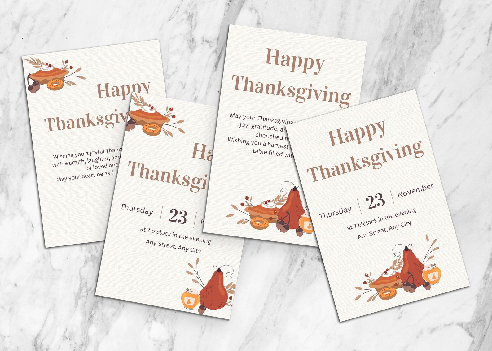 Editable Thanksgiving Invitation Thanksgiving Canva Template - Etsy
