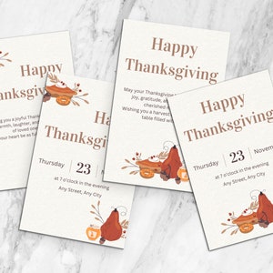 Editable Thanksgiving Invitation Thanksgiving Canva Template - Etsy