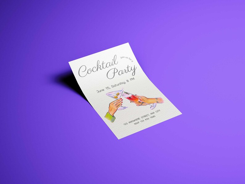 Cocktail Party Invitation, Cocktail Party Invite, Birthday Invitation ...
