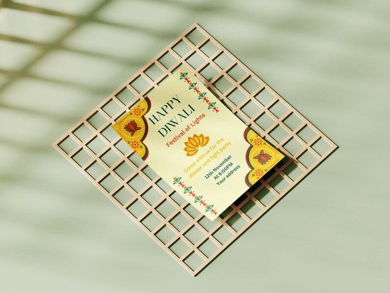 Editable Diwali Invitation Canva, Digital & Printable Invitation ...