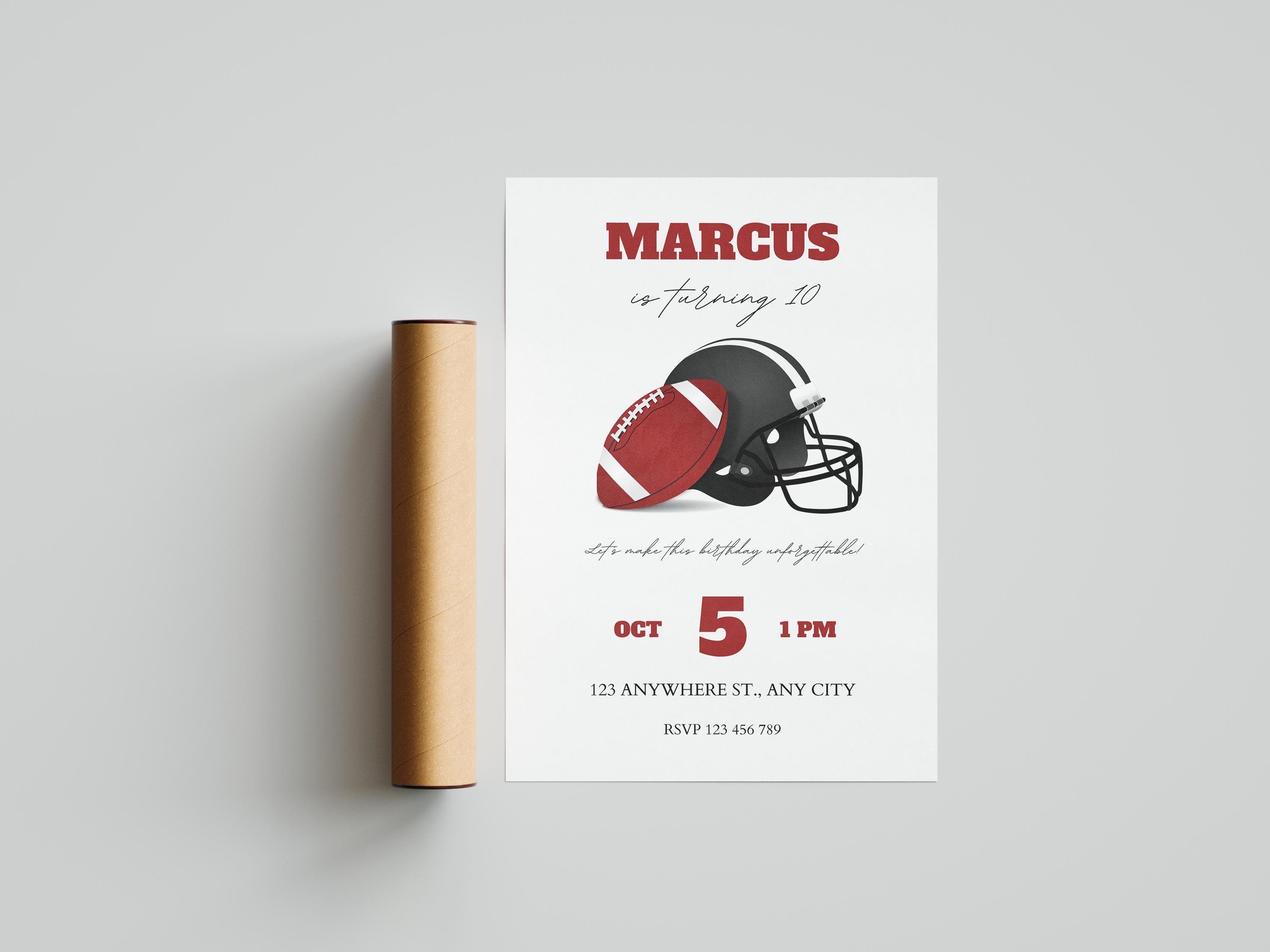 Editable Football Birthday Invitation | NFL Season Party Invite | Canva ...