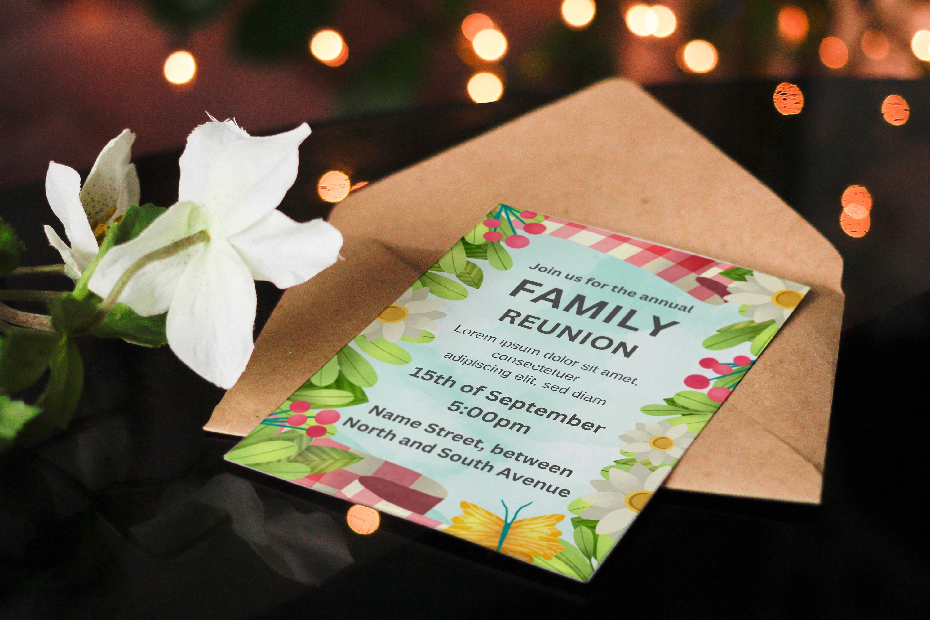 Family Reunion Invitation Template, Reunion Party Invitation, Editable ...