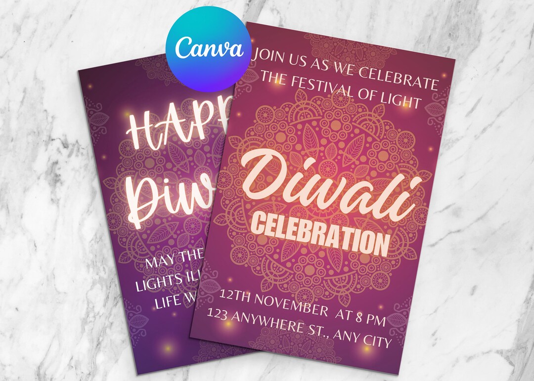 Editable Diwali Invitation Printable Diwali Invitation - Etsy Australia