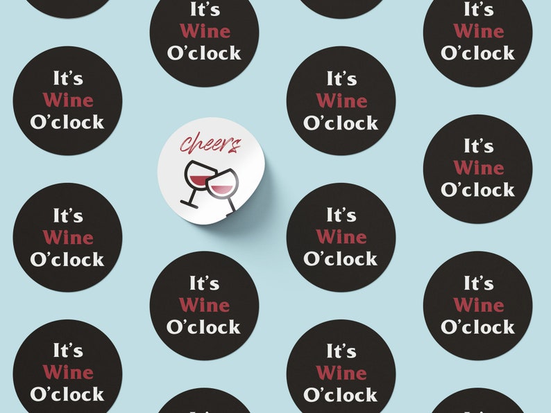 Wine Stickers Digital Pack | Printable Sticky Notes | Wine-themed ...