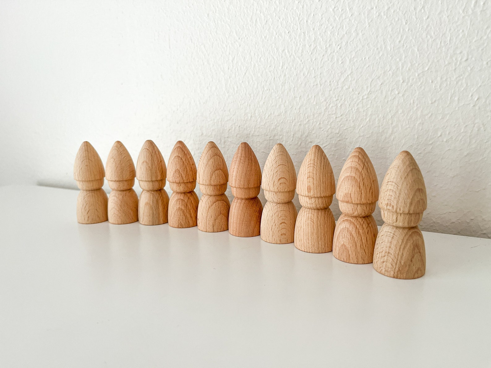 Set of 10 Wooden Gnome Tomten Dolls, DIY Unfinished Beech Wood Gnome ...