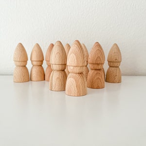 Set of 10 Wooden Gnome Tomten Dolls, DIY Unfinished Beech Wood Gnome ...