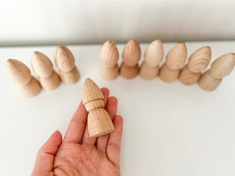 Set of 10 Wooden Gnome Tomten Dolls, DIY Unfinished Beech Wood Gnome ...