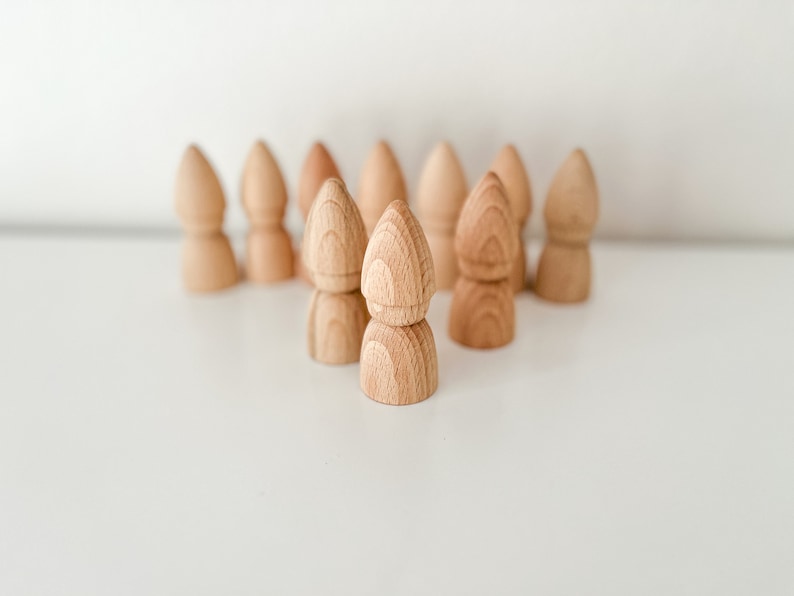 Set of 10 Wooden Gnome Tomten Dolls, DIY Unfinished Beech Wood Gnome ...