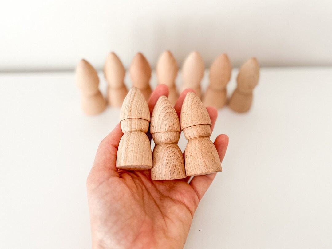 Set of 10 Wooden Gnome Tomten Dolls, DIY Unfinished Beech Wood Gnome ...