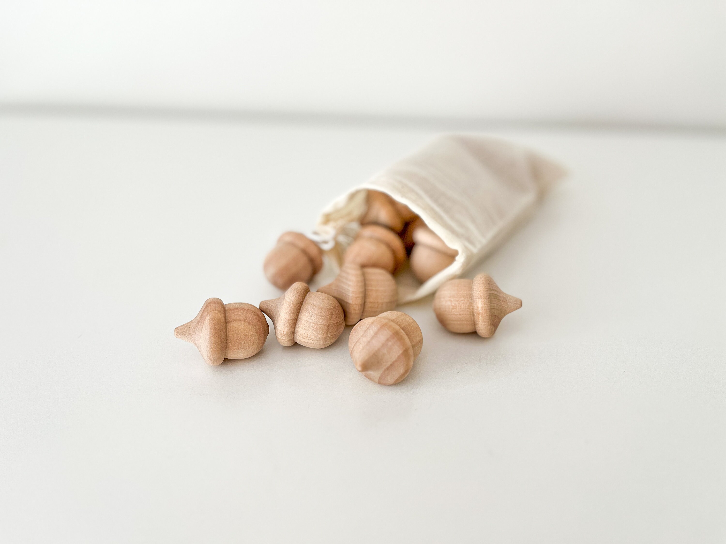 Set of 20 Blank Wooden Acorns, Life-size Wood Acorns for Crafting ...