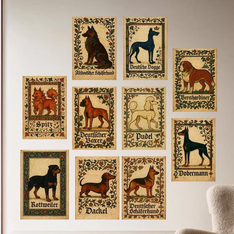 Medieval Dog Paintings - Etsy